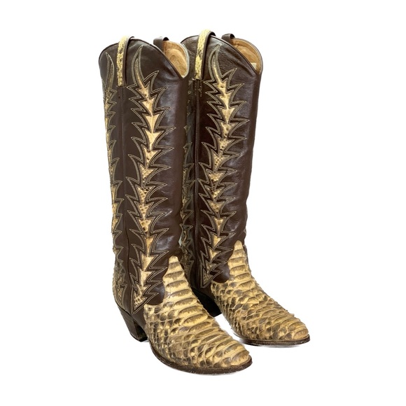 Dan Post | Shoes | Vintage Dan Post Reptile Snake Python Cowboy Cowgirl Boots Ladies 6c 44 ...